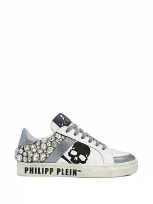 Philipp Plein Embellished Skull Low-top Sneakers - White