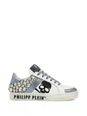 Philipp Plein Embellished Skull Low-top Sneakers - White