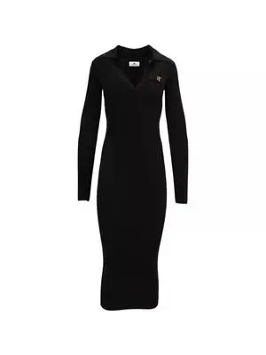 Elisabetta Franchi Knit Dress With Openwork Embroideries - Black