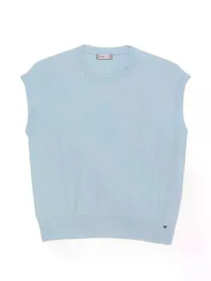 Herno Sequin-embellished Cap-sleeve Vest - Blue