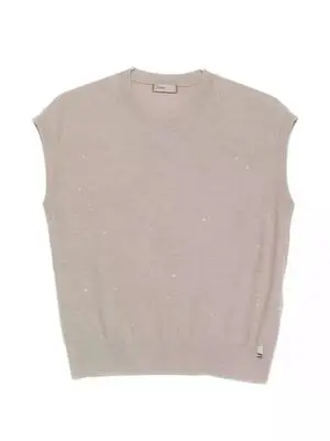 Herno Sequin-embellished Cap-sleeve Vest