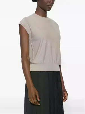 Herno Sequin Embellished Vest - Neutrals