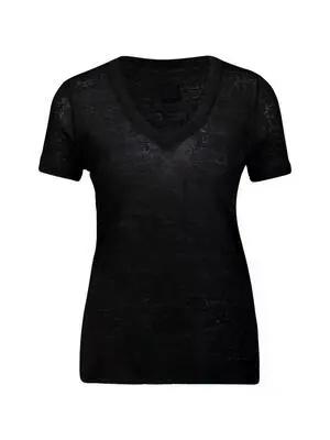 120% Lino V-neck T-shirt - Black
