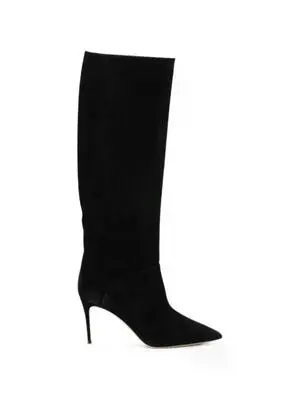 Casadei Renna Suede Pointed-toe Knee-high Boots - Black