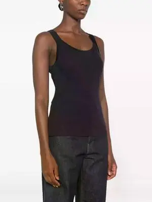 Elisabetta Franchi Logo Patch Ribbed Knit Tank Top