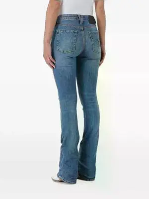 VICTORY GATE Distressed Slogan-print Jeans
