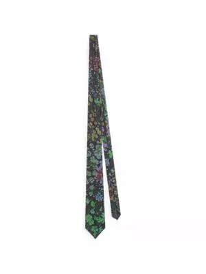 Dries Van Noten Printed Viscose Tie - Black