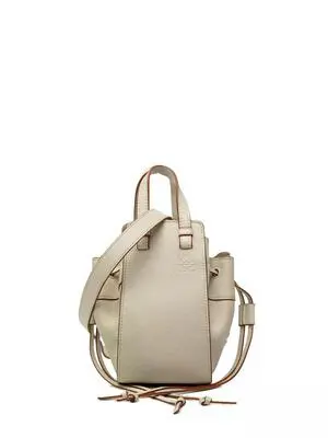Loewe 2022 Mini Grained Calfskin Hammock Bag Satchel - White