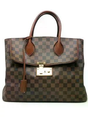 LOUIS VUITTON 2014 Damier Ebene Ascot Satchel - Brown