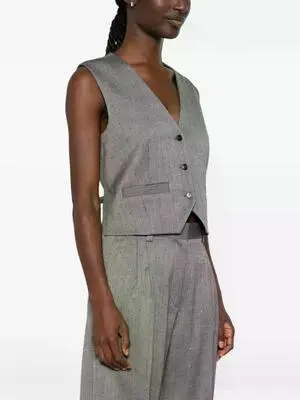 Maje Striped Buttoned Waistcoat