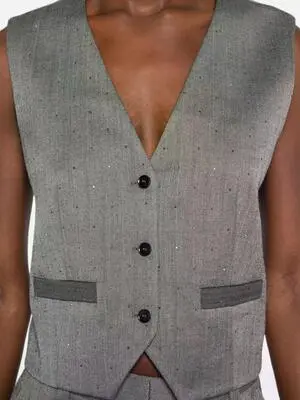 Maje Striped Buttoned Waistcoat