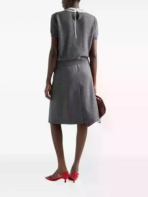 Prada Rush Stitch Pleated Skirt