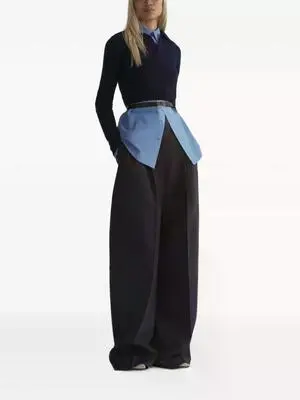 MUGLER Cashmere Cropped Polo Top