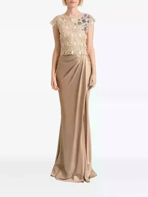 GEMY MAALOUF Draped Crepe Maxi Skirt