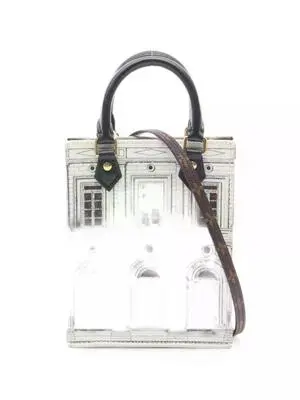 LOUIS VUITTON 2010s Fornasetti Petite Sac Plat Mini Tote Bag - White