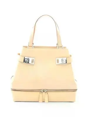 FERRAGAMO 2000s Gancini Buckle Handbag - Neutrals