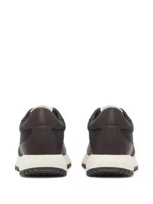 Emporio Armani Recycled Nylon Sneakers With Saffiano Details - Blue