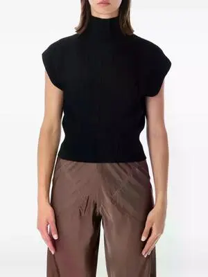Rick Owens Ribbed-knit High-neck Sweater - Black