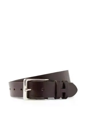 HACKETT LONDON Leather Belt With Logo Detail - Brown