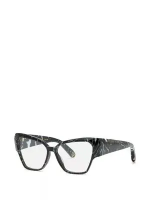 Philipp Plein Marble Effect Cat Eye Eyeglasses