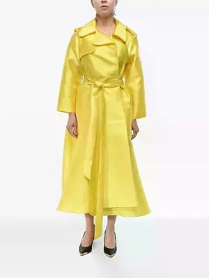 SUPER BLOND Satin-finish Wrap Trench Coat