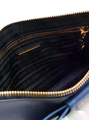 Prada Saffiano Leather Pouch With Bow Detail