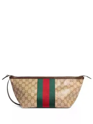 Gucci Gg Supreme Web Stripe Clutch Bag