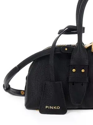 Pinko Grained Leather Love Birds Shoulder Bag