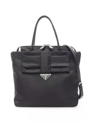 Prada 2010s Fiocco Tote Bag - Black