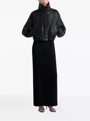 Nour Hammour Pia High-neck Leather Jacket