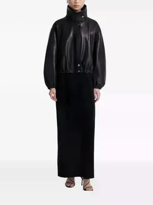Nour Hammour Pia High-neck Leather Jacket