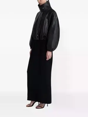 Nour Hammour Pia High-neck Leather Jacket