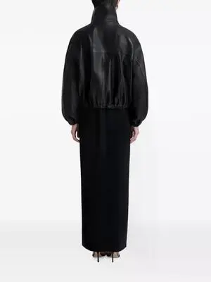 Nour Hammour Pia High-neck Leather Jacket