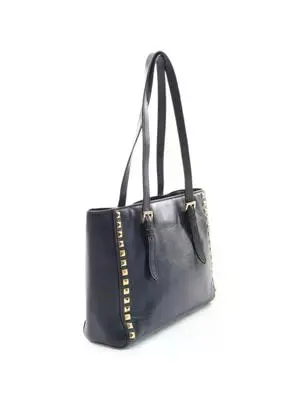 Miu Miu 2010s Studded Calf Leather Tote Bag - Blue