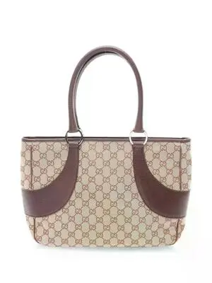 Gucci 2000s Gg Canvas Leather Handbag - Neutrals