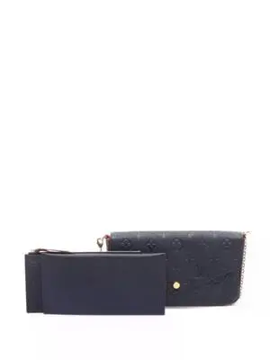 LOUIS VUITTON 2017 Monogram Empreinte Felicie Chain Wallet - Blue