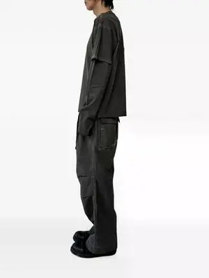 SAN263-1 Layered-sleeve Embroidered T-shirt