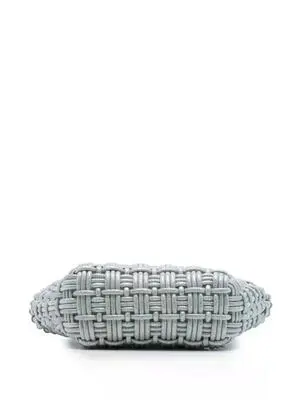Balenciaga Metallic Faux Leather Bistro Basket Satchel - Silver