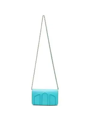 DELAGE Grained Leather Cross Body Bag - Blue