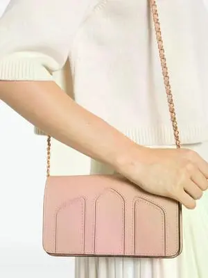 DELAGE Leather Cross Body Bag - Pink