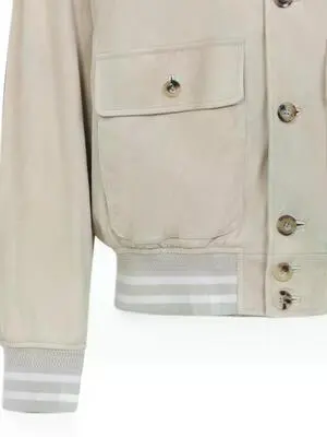 Ralph Lauren Purple Label Suede Bomber Jacket