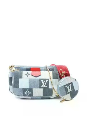 LOUIS VUITTON 2019 Monogram Denim Patchwork Multi Pochette Accessoires Crossbody Bag