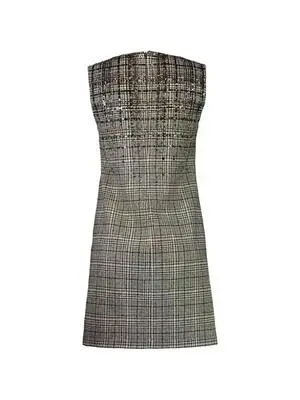 Brunello Cucinelli Sequin-embellished Check-pattern Dress