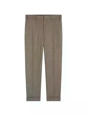 Dries Van Noten Cuffed Wool Pants - Grey
