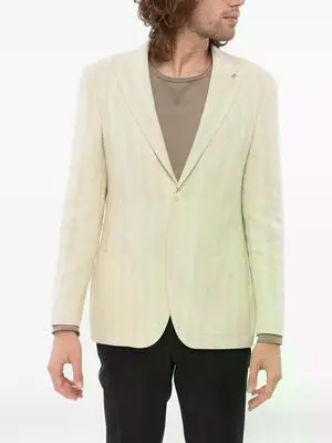 Corneliani Striped Single-breasted Blazer - Neutrals