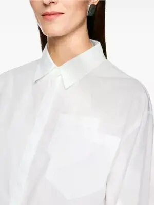 MARCCAIN Cropped Cotton Shirt With Chest Pocket