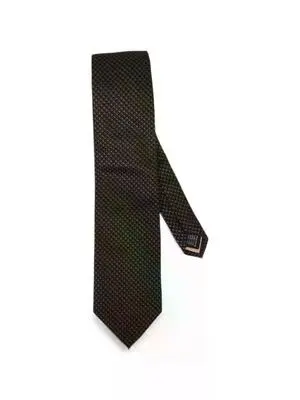 Pal Zileri Micro-checked Silk Tie - Brown