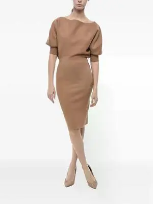 SUPER BLOND Batwing Sleeve Knit Midi Dress