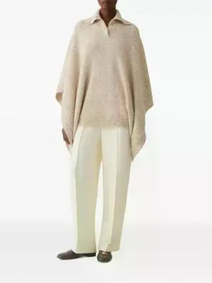 Fabiana Filippi Flecked-knit Button-collar Cape
