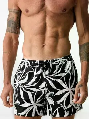 Marc O'polo Floral-print Drawstring Swim Shorts - Black